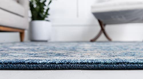 Unique Loom Oslo Collection Traditional Botanical Navy Blue Area Rug (6' x 9')