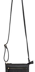 DELUXITY Crossbody Purse Bag Shoulder Bag Multi Pocket Zipper Purse | Black