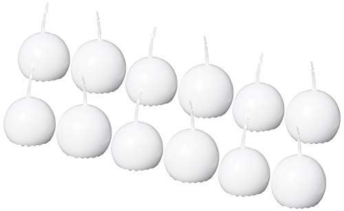 Biedermann 12 Small Ball Candles, White