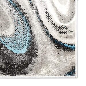 Home Dynamix Splash Adja Contemporary Abstract Area Rug, 5 ft 2 in x 7 ft 2 in, Gray/Blue