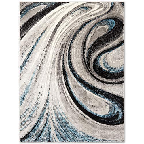 Home Dynamix Splash Adja Contemporary Abstract Area Rug, 5 ft 2 in x 7 ft 2 in, Gray/Blue