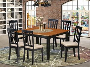 east west furniture pfan7-bch-c dining set, 7-piece