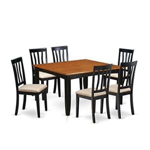 East West Furniture PFAN7-BCH-C Dining Set, 7-Piece