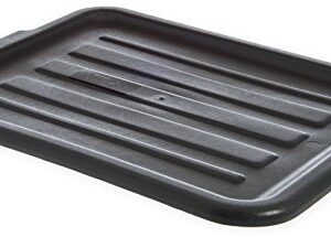 Carlisle FoodService Products N4401203 Comfort Curve™ Ergonomic Wash Basin Tote Box Lid, Universal, Black (Pack of 12)