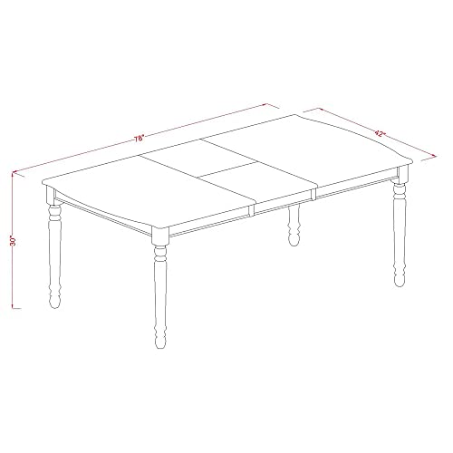 East West Furniture DOAN9-WHI-W Dining Set, 9 Pieces