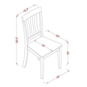 East West Furniture DOAN9-WHI-W Dining Set, 9 Pieces