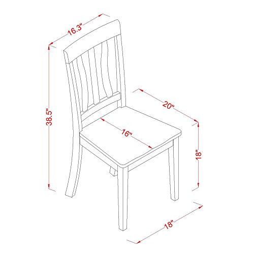 East West Furniture DOAN9-WHI-W Dining Set, 9 Pieces