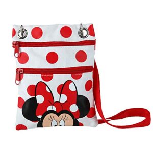 disney polka dot minnie mouse passport crossbody bag