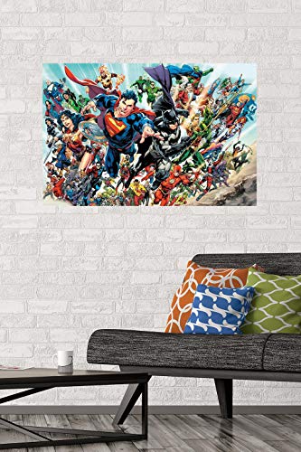 Trends International DC Comics-Justice League Rebirth-Group Wall Poster, 22.375" x 34", Unframed Version, Bedroom