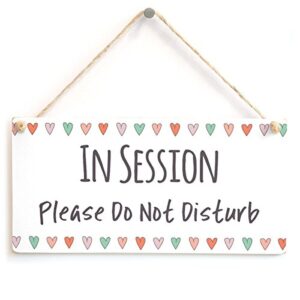 meijiafei in session please do not disturb – functional do not disturb home office door plaque love hearts 10″ x 5″