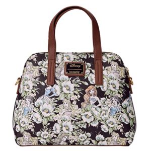 loungefly disney princesses floral all over print crossbody handbag purse