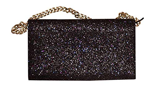 Kate Spade New York Sunset Lane Milou Black Glitter Clutch Evening Bag Handbag