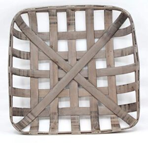 tobacco basket, farmhouse decor, sml 17″ square – silvercloud trading co.