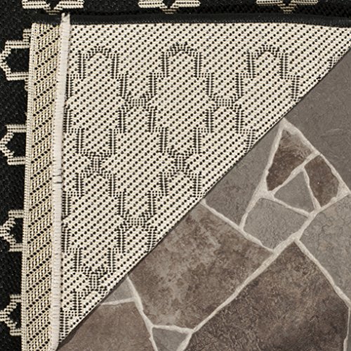 SAFAVIEH Courtyard Collection 2'3" x 8' Black/Beige CY6919 Trellis Indoor/ Outdoor-Waterproof Easy-Cleaning Patio Backyard Mudroom Runner-Rug