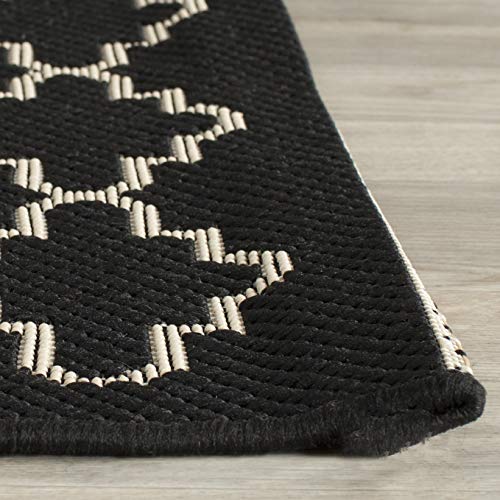 SAFAVIEH Courtyard Collection 2'3" x 8' Black/Beige CY6919 Trellis Indoor/ Outdoor-Waterproof Easy-Cleaning Patio Backyard Mudroom Runner-Rug