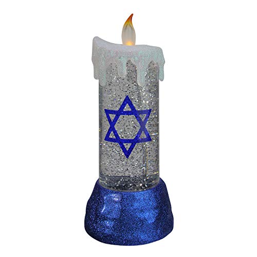 Melrose 13" Blue and White Battery Operated Star of David LED Hanukkah Candle