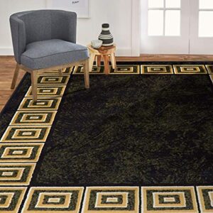 home dynamix optimum eros area rug 3’7″ x5’2″, geometric greek key, black/beige