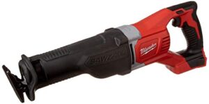 milwaukee 2621-20 m18 18v lithium ion cordless sawzall 3,000rpm reciprocating saw with quik lok blade clamp and all metal gearbox (bare tool)