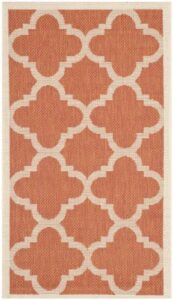 safavieh courtyard collection 2′ x 3’7″ terracotta cy6243 moroccan trellis indoor/ outdoor waterproof easy-cleaning patio backyard mudroom accent-rug