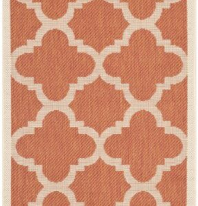 SAFAVIEH Courtyard Collection 2' x 3'7" Terracotta CY6243 Moroccan Trellis Indoor/ Outdoor Waterproof Easy-Cleaning Patio Backyard Mudroom Accent-Rug