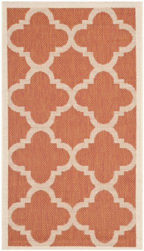 SAFAVIEH Courtyard Collection 2' x 3'7" Terracotta CY6243 Moroccan Trellis Indoor/ Outdoor Waterproof Easy-Cleaning Patio Backyard Mudroom Accent-Rug