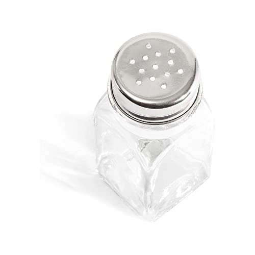 24 Pack Glass Salt and Pepper Shakers Bulk Set, Spice Containers for Restaurant (2 oz)