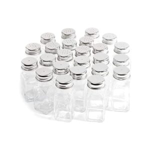 24 Pack Glass Salt and Pepper Shakers Bulk Set, Spice Containers for Restaurant (2 oz)