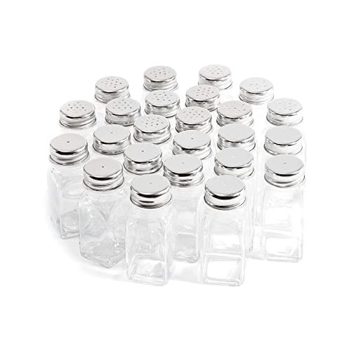 24 Pack Glass Salt and Pepper Shakers Bulk Set, Spice Containers for Restaurant (2 oz)