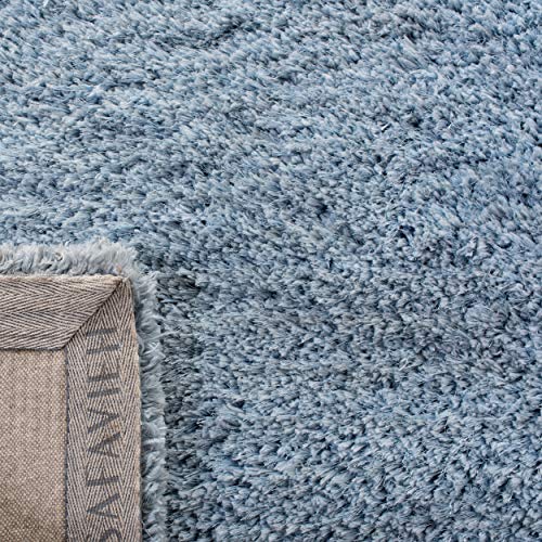 SAFAVIEH Florence Shag Collection 8' x 10' Light Blue SGF412B Handmade Solid 2-inch Thick Area Rug