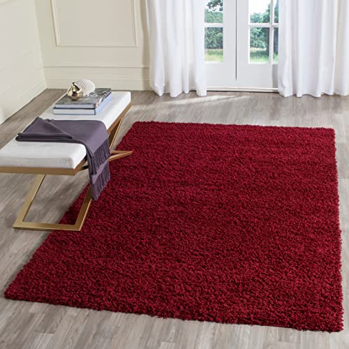 SAFAVIEH Athens Shag Collection 3' x 5' Red SGA119R Non-Shedding Living Room Bedroom Dining Room Entryway Plush 1.5-inch Thick Area Rug