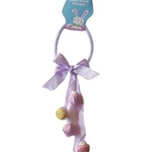 Egg-Shaped Pastel Easter Door Knob Hangers with Bells, 2-12inch Set, 1 Blue and