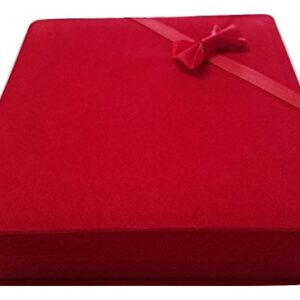 JM Future Velvet Set Gift Box for Jewelry, Necklace/Earring/Bracelet, X-Large, Red