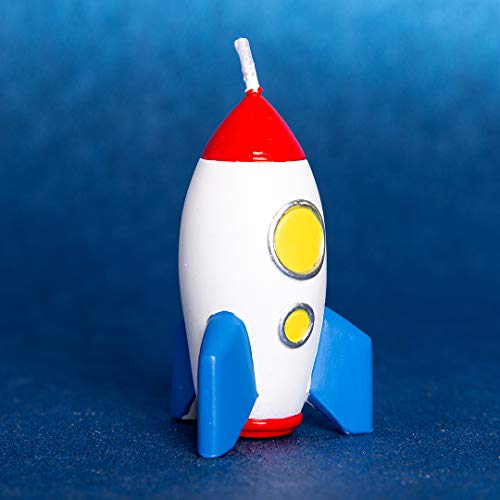 Spaceman Birthday Candle Outer Space Theme Rocket Candle for Birthday Party Childrens Day Baby Shower (Rocket)