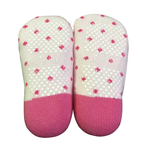 6 Pairs Toddler Girl Anti Slip Mary Jane Socks Baby Girl Gift No Skid Ballet Socks with Strap No Show Crew Socks for 12-30 Months Walker