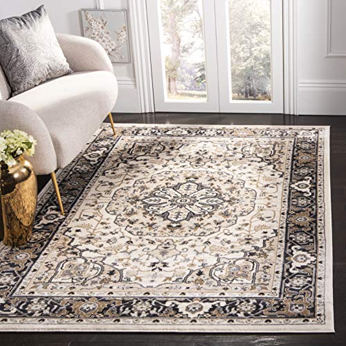 SAFAVIEH Lyndhurst Collection 4' x 6' Cream / Navy LNH334K Traditional Oriental Non-Shedding Living Room Bedroom Accent Rug