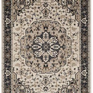 SAFAVIEH Lyndhurst Collection 4' x 6' Cream / Navy LNH334K Traditional Oriental Non-Shedding Living Room Bedroom Accent Rug