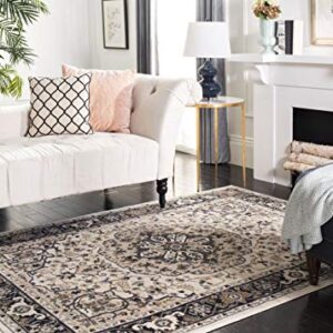 SAFAVIEH Lyndhurst Collection 4' x 6' Cream / Navy LNH334K Traditional Oriental Non-Shedding Living Room Bedroom Accent Rug