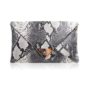 mily women’s clutch bag messenger shoulder handbag tote bag purse-snakeskin clutch envelope