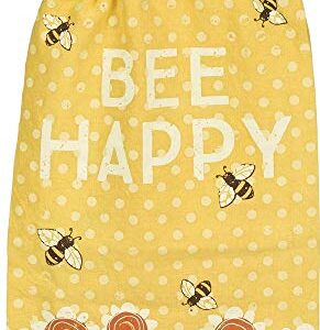 Primitives by Kathy 38310 Charming Kitchen Dish Towel, Bee Happy- Yellow