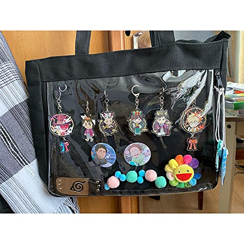 STEAMEDBUN Ita Bag with Insert Large Canvas Shoulder Tote Ita Purse for Cosplay