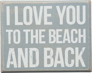 primitives by kathy i love you to the beach and back box sign (27360)