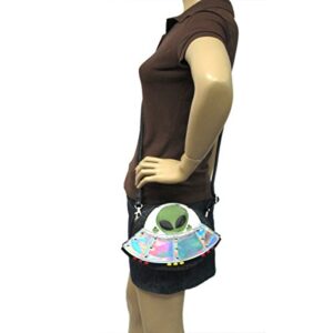 Sleepyville Critters UFO Alien Spaceship Crossbody Bag Purse