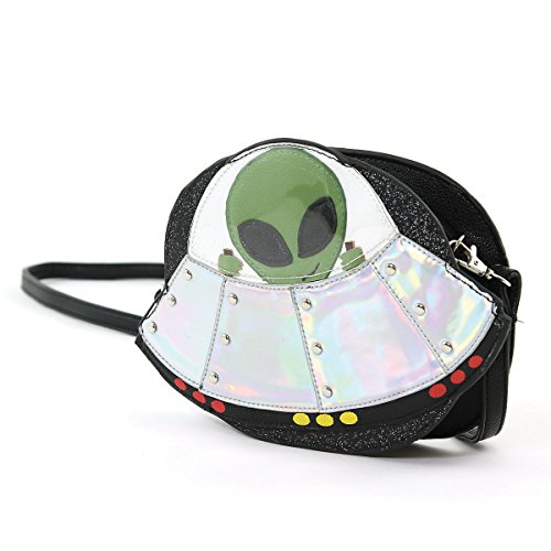 Sleepyville Critters UFO Alien Spaceship Crossbody Bag Purse