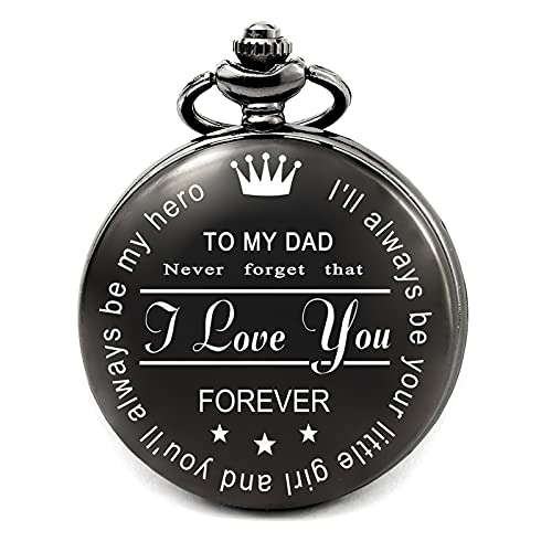 levonta Dad Gifts for Birthday Christmas Fathers Day, Best Daddy Wedding Gift Ideas, to My dad Pocket Watch (PW-Hero-DAD-Roman)