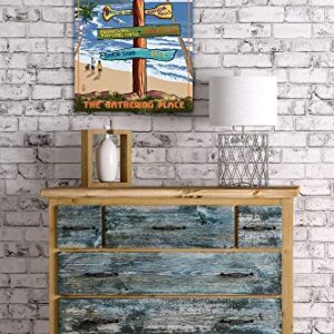 Oahu, Hawaii, Signpost (16x24 Giclee Gallery Art Print, Vivid Textured Wall Decor)