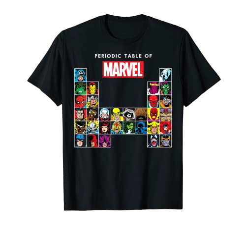 Marvel Periodic Table Of Heroes & Villains Retro T-Shirt T-Shirt