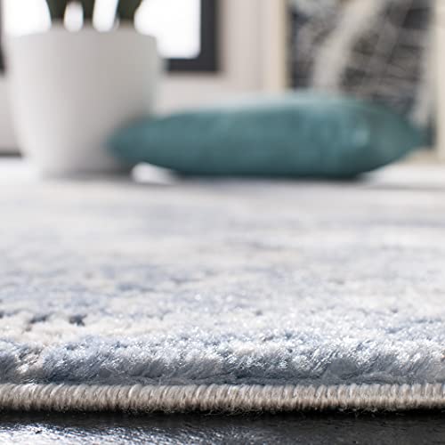 SAFAVIEH Amelia Collection 8' x 10' Grey/Blue ALA705F Modern Abstract Non-Shedding Living Room Bedroom Dining Home Office Area Rug