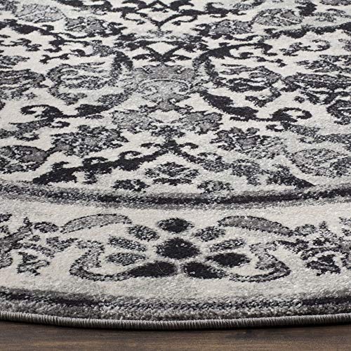 SAFAVIEH Evoke Collection 6'7" Round Ivory/Gold EVK242S Non-Shedding Dining Room Entryway Foyer Living Room Bedroom Area Rug