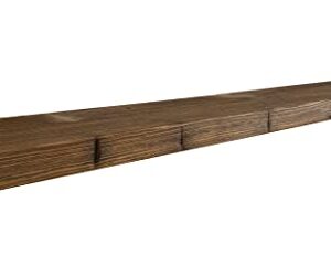 Floating, Wood Shelf, Reclaimed, Rustic, Shelves, 1800's, Antique, Vintage, Patented Easy Hang, 2" Thick x 7" deep x 30", Set of Two, Medium Brown