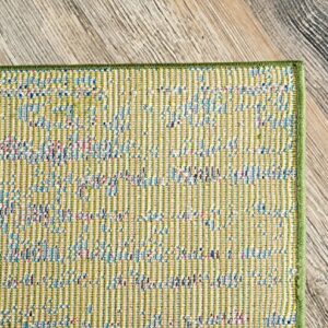 Unique Loom Vita Collection Saturated Over-Dyed Traditional Gradient Area Rug, 2 ft 2 in x 3 ft, Olive/Yellow